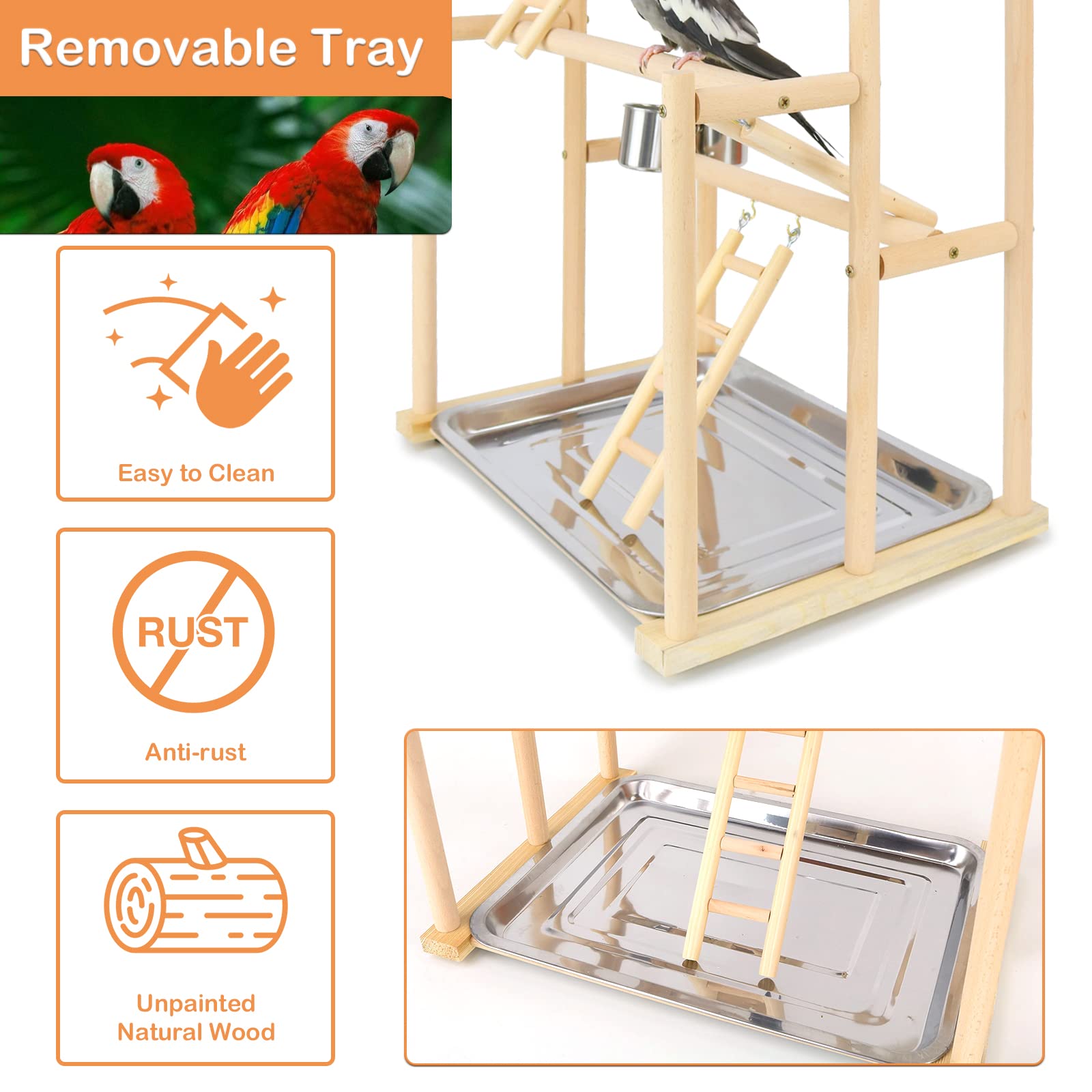 Snapklik.com : Large Bird Playground Parrot Perch Bird Stands 3 Layers ...