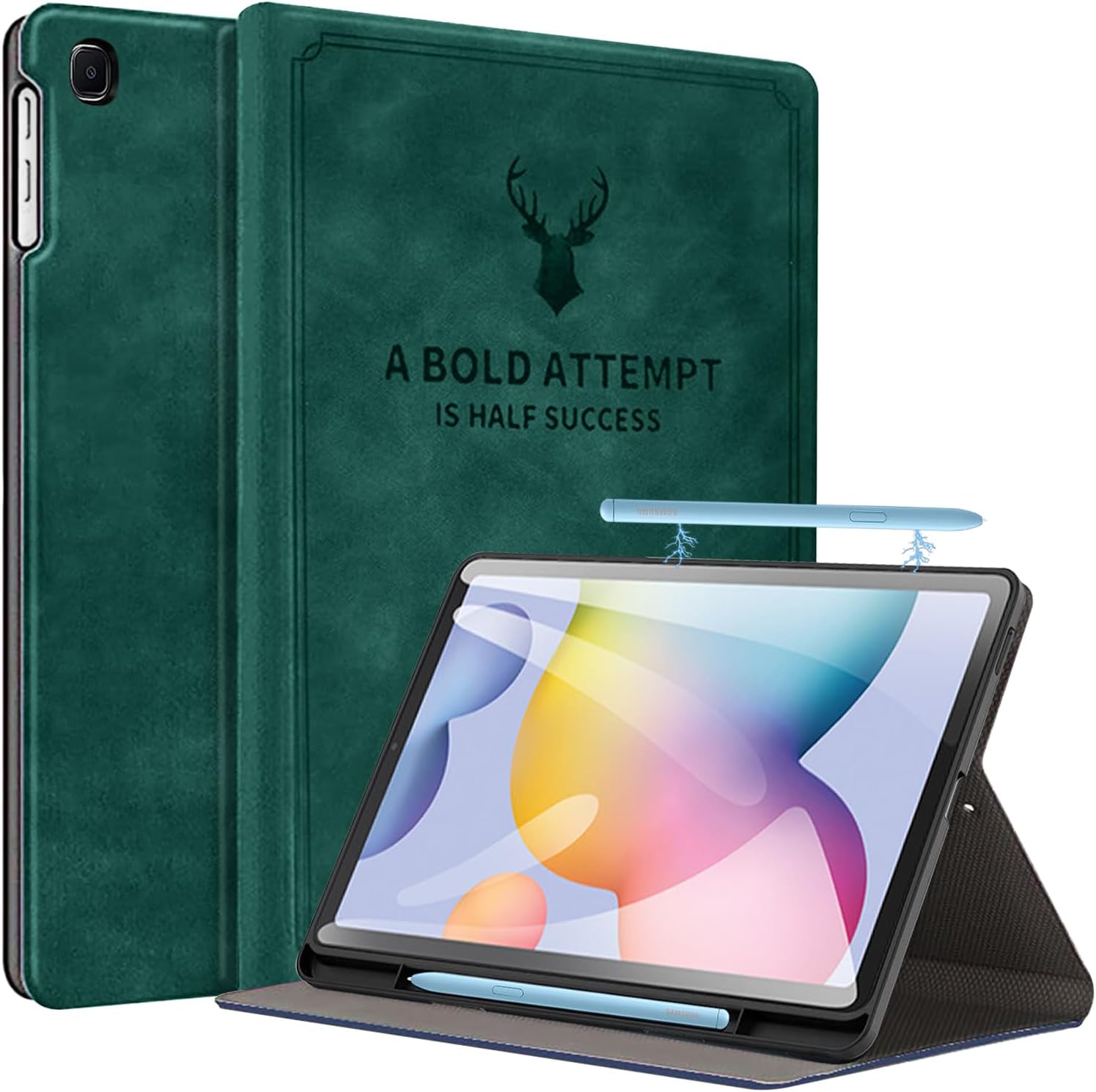 Robustrion Deer Flip Stand Case Cover [Auto Sleep Wake] with S Pen ...