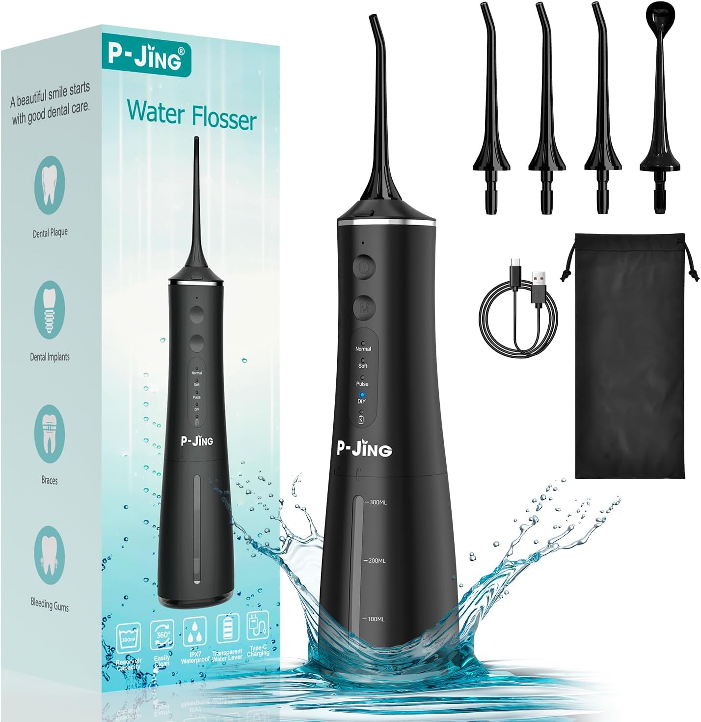 Amazon.com: Cordless Water Flossers for Teeth, 4-Mode Portable Water ...