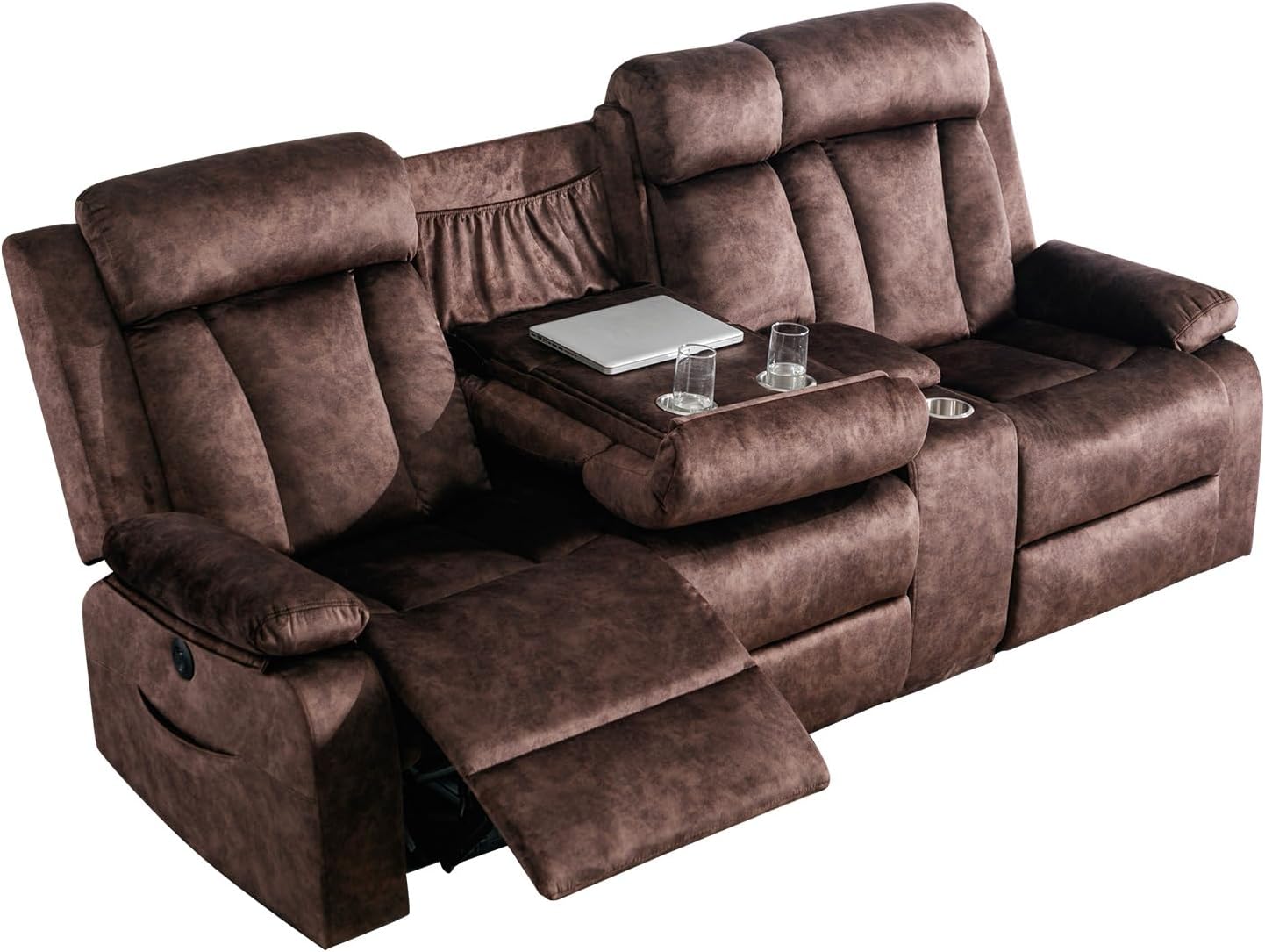 Sofá reclinable de 3 plazas, sofá reclinable eléctrico con calor y masaje, sofá reclinable con ...