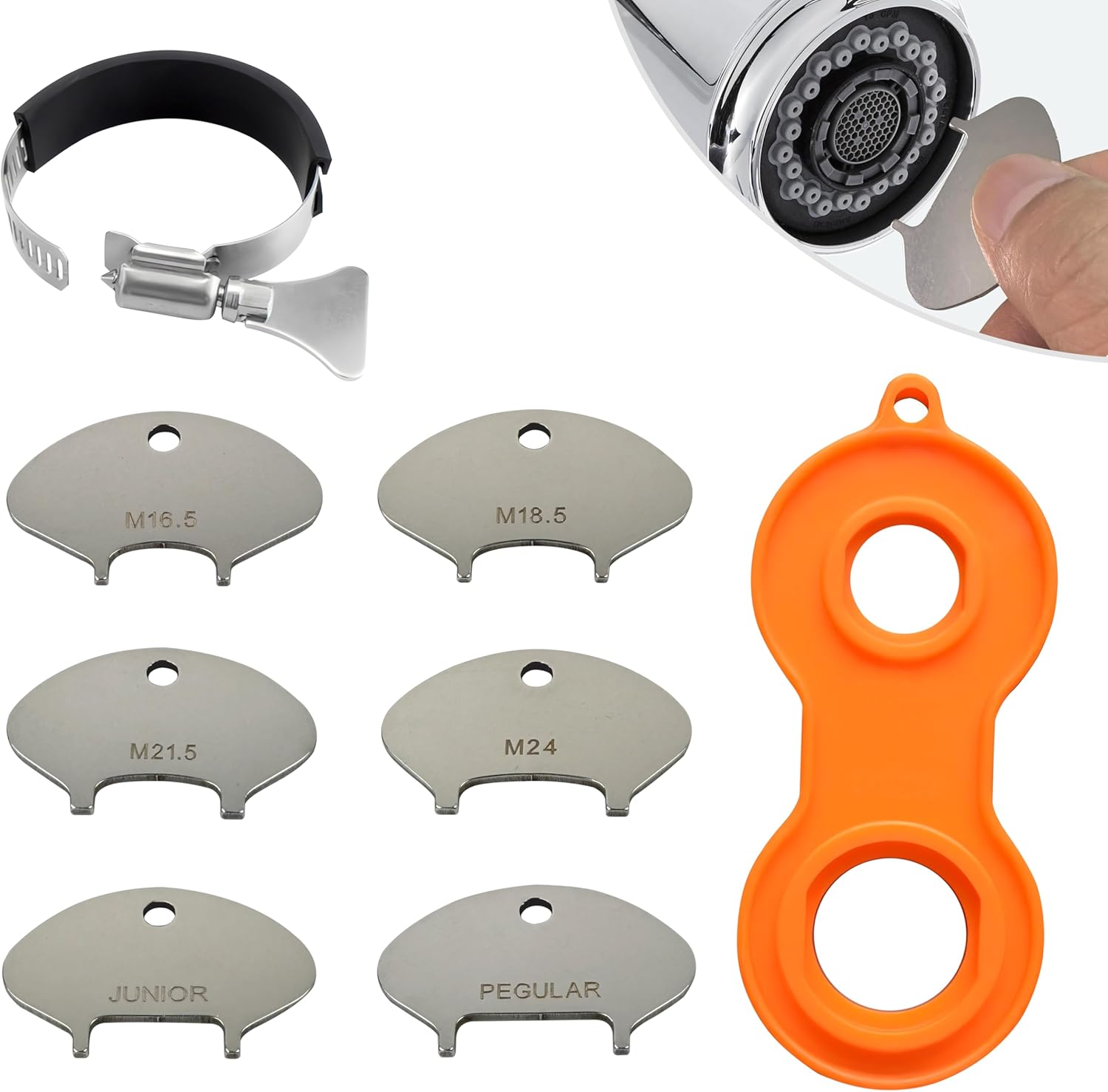 Upgraded 3-in-1 304 Stainless Steel Faucet Aerator Key – Fits (M16.5 ...
