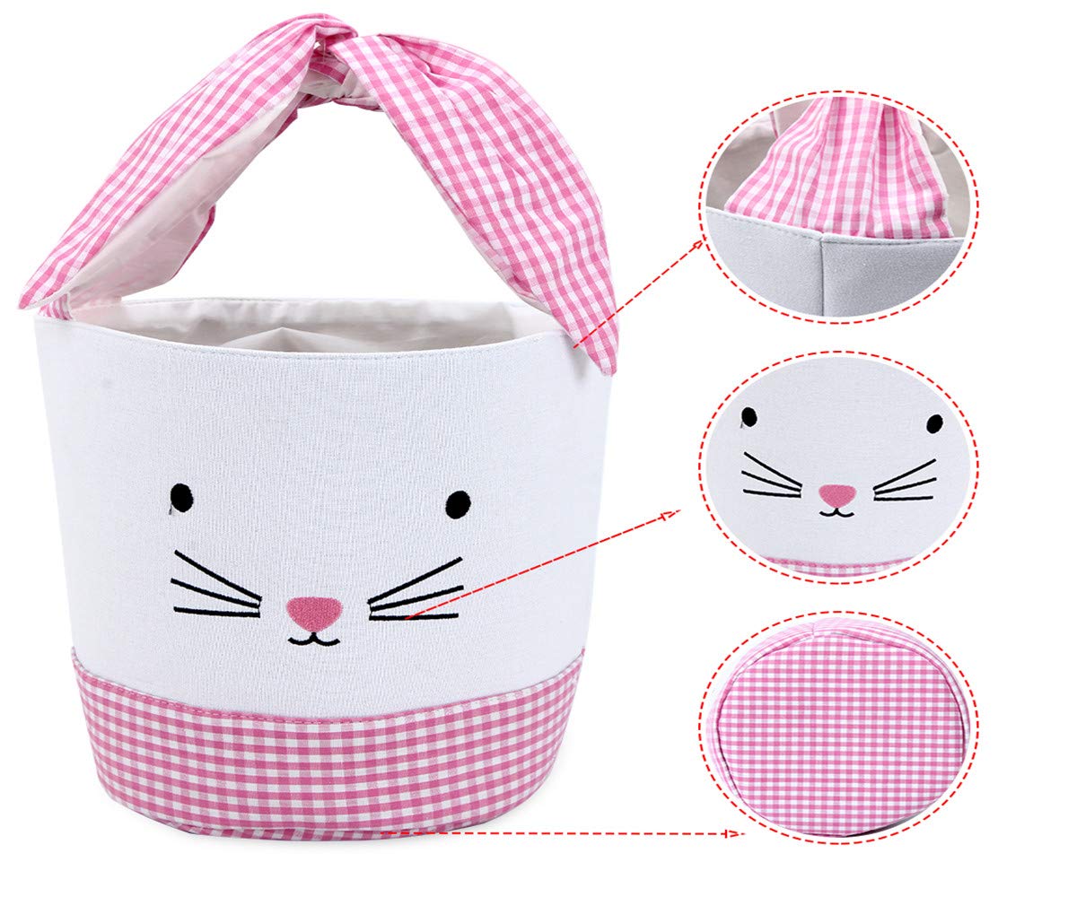 Snapklik.com : Easter Bunny Basket Egg Bags For Kids,Canvas Cotton ...