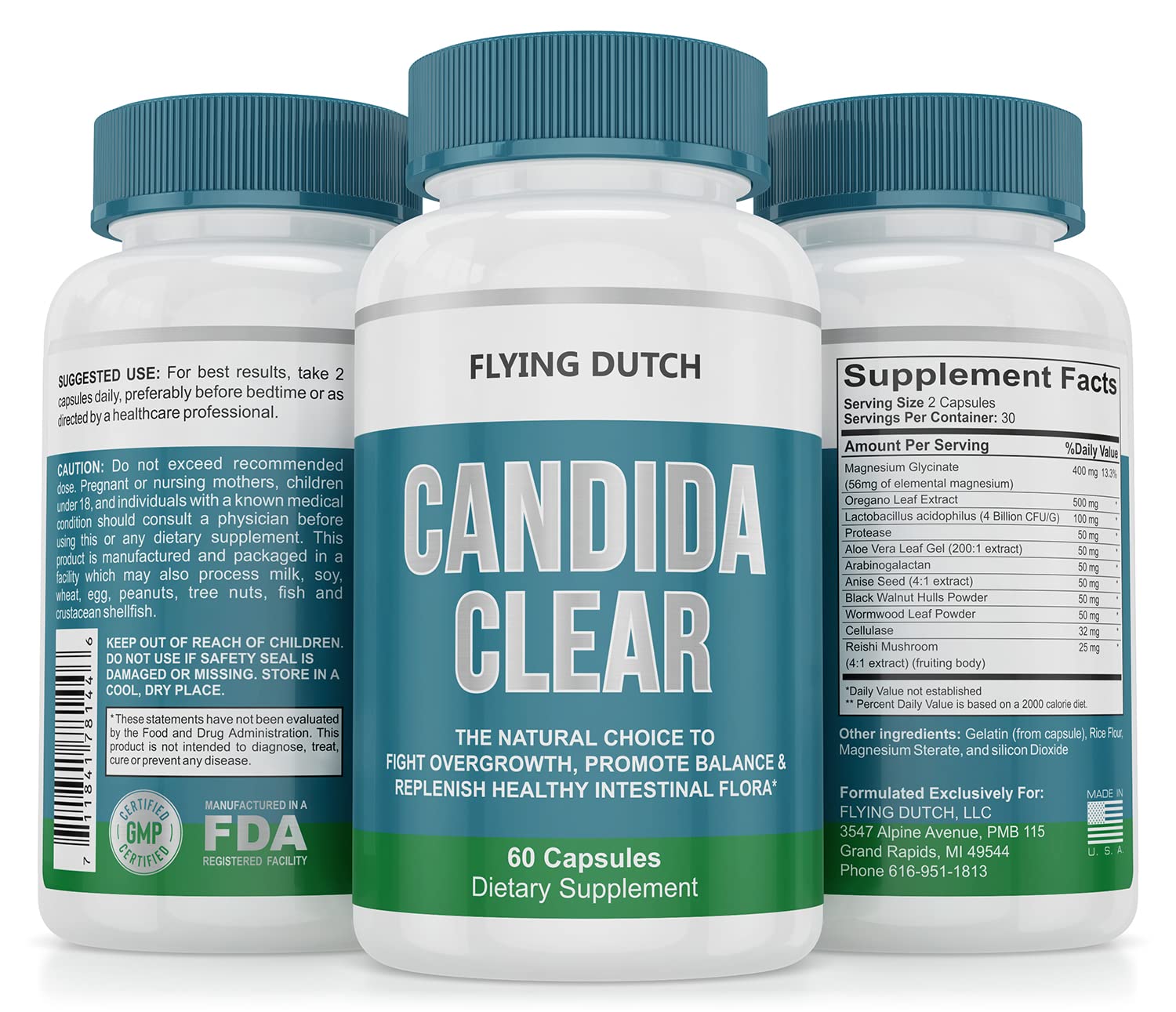 Buy CANDI CLEAR Supplement with Oregano, Magnesium, Reishi Mushroom ...