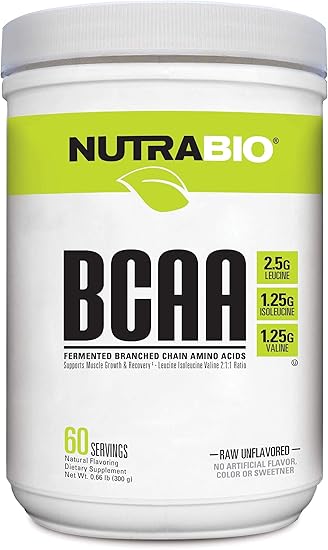 Amazon.com: NutraBio BCAA 5000 Powder - Fermented Branched Chain Amino ...