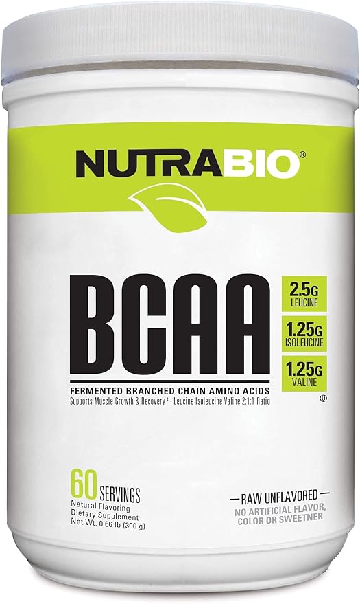 Amazon.com: NutraBio BCAA 5000 Powder - Fermented Branched Chain Amino ...