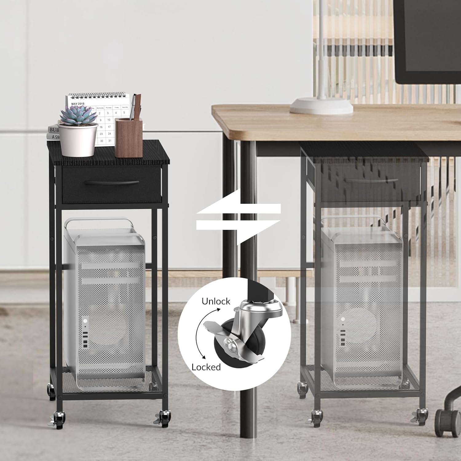 CADUKE 2 Tier PC Stand Black Computer Tower Stand Nepal | Ubuy