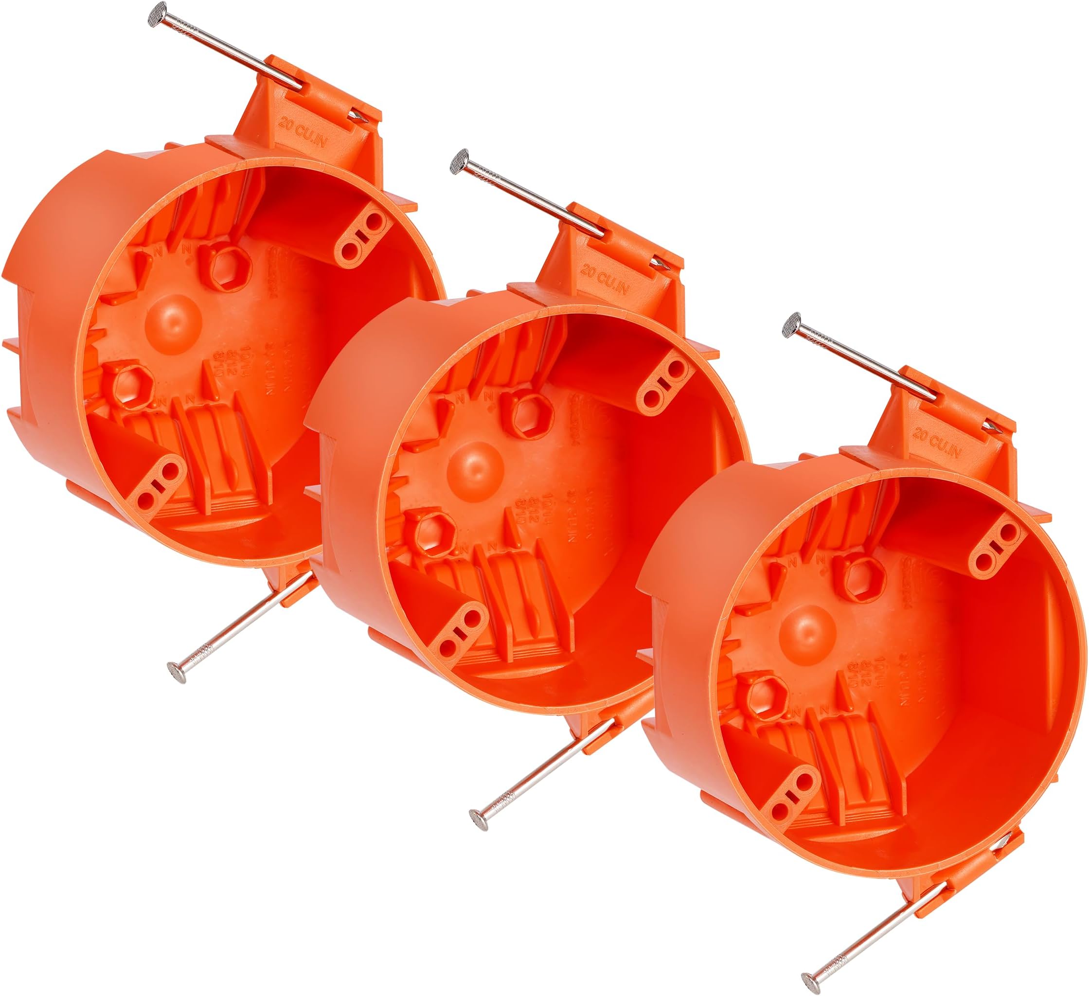 Set of 4 4" Ceiling Box Carlon, New Work, With Nails, Color Blue -No ...