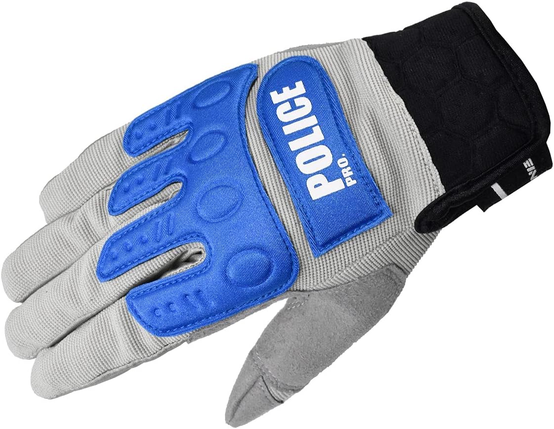 Amazon | コミネ(KOMINE) バイク用 インストラクターグローブプロアドバンス POLICEPRO Grey/Blue 2XL GK-135 726 春夏秋向け | グローブ ...