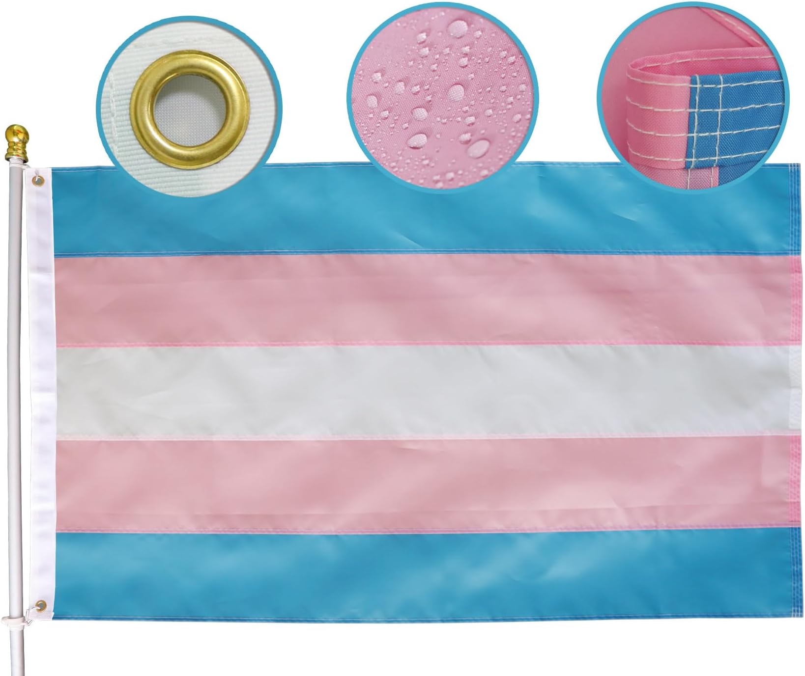 Amazon.com : Transgender Pride Flag 3x5 Ft Pride Month Accessories ...