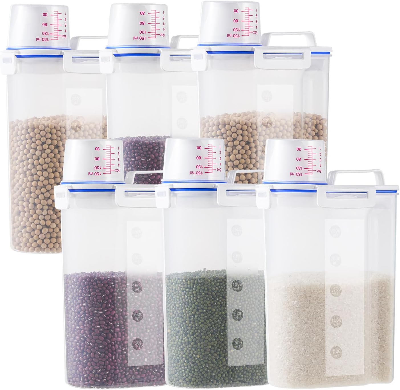 Amazon.com: 2 Pcs 5 lb Rice Dispenser Flour Storage Container, Airtight ...