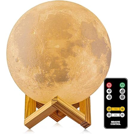 Amazon.com: Moon Lamp, LOGROTATE 3D Print LED 16 Colors RGB Moon Light ...