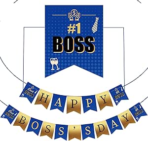 Amazon.com: Happy Boss’s Day Banner Party Decorations Supplies ...