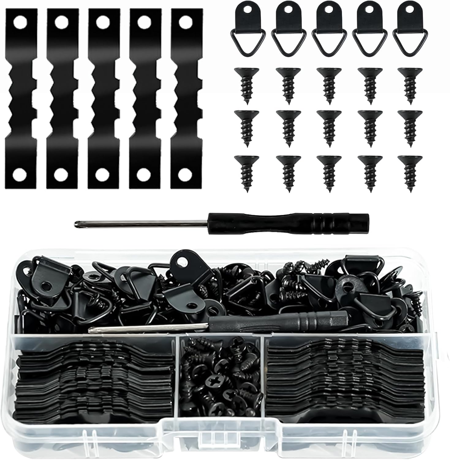 Picture Hanging Kit 251 PCS, Include 50 Sawtooth Picture Hangers, 50 D ...