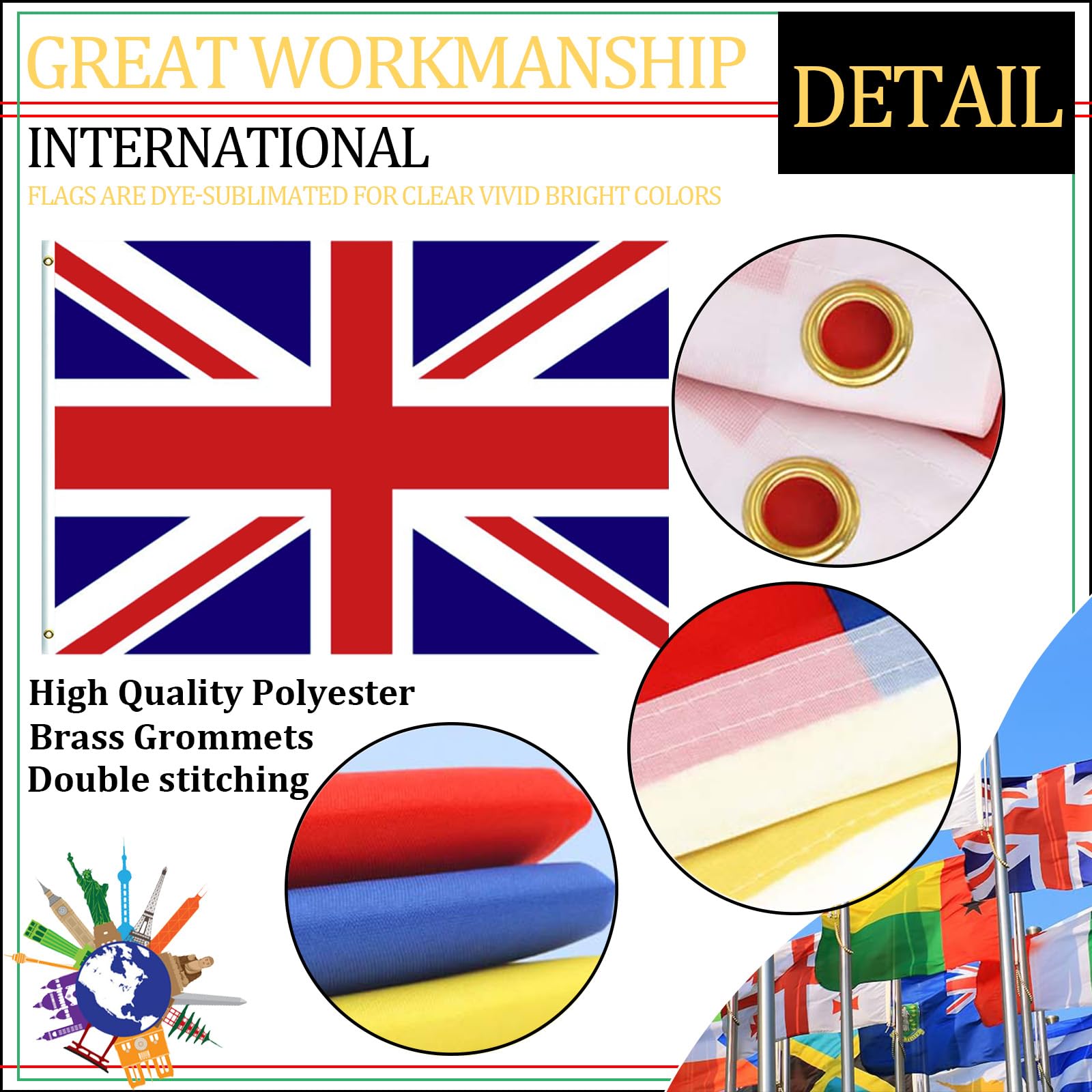 Large Union Jack Flag 5ft x 3ft,British Flag Great Britain UK Flag ...