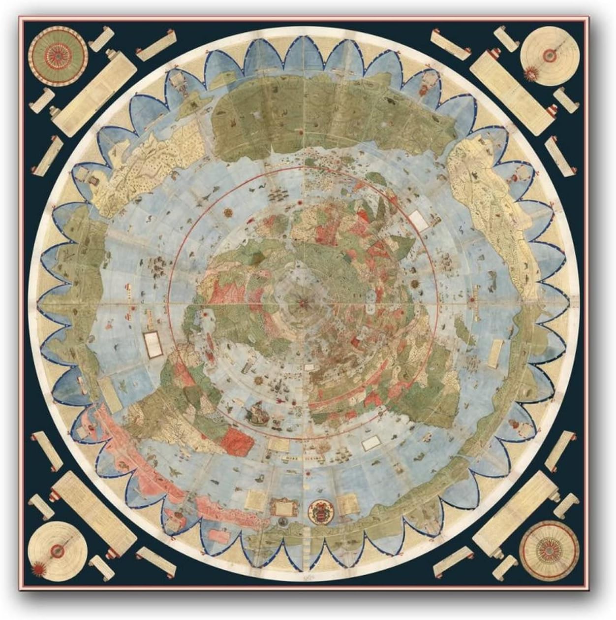 Amazon.com: Riley Creative Solutions 1587 Flat Earth Map of The World ...