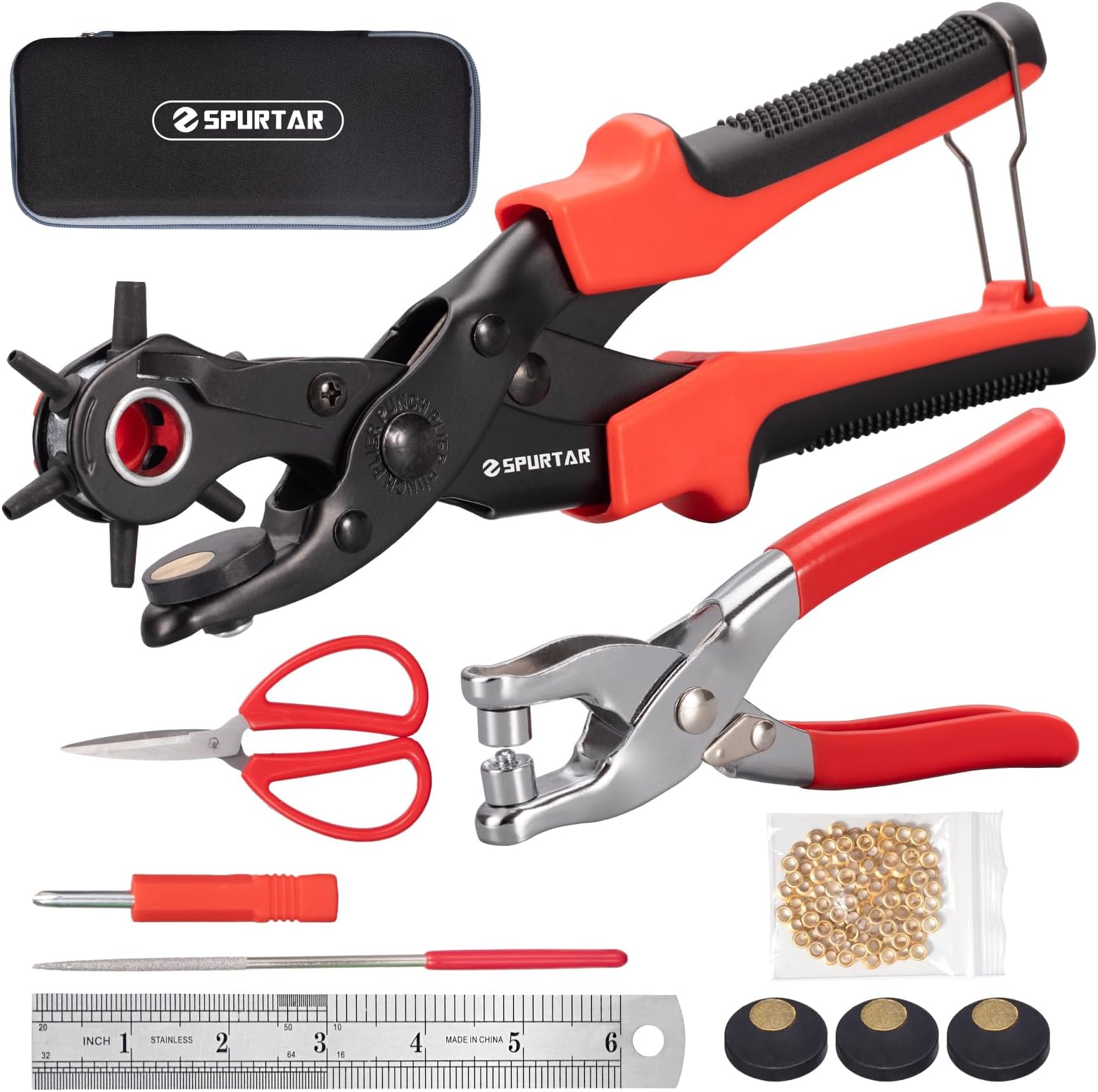 WORKPRO Revolverlochzange Lochzange Gürtel Leder Gürtel Puncher 255 MM ...