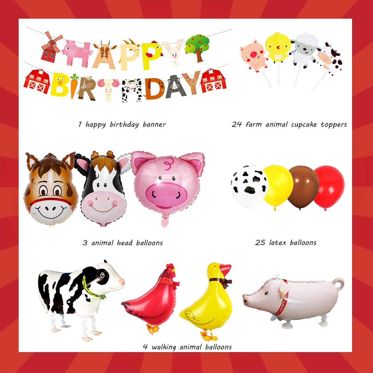 Buy Farm Animal Birthday Decorations Boy Girl Farm Animal Theme Party buy-farm-animal-birthday-decorations-boy-girl-farm-animal-theme-party