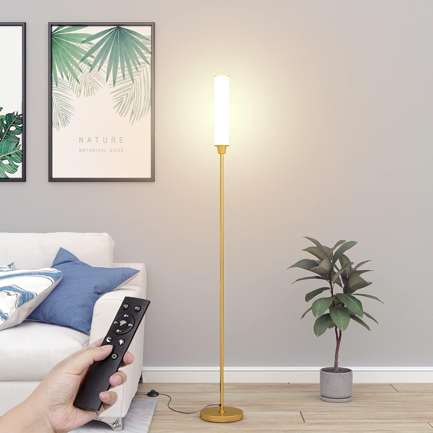 Nukanu Floor Lamp with Remote Control,Bright Floor Lamps for Living ...