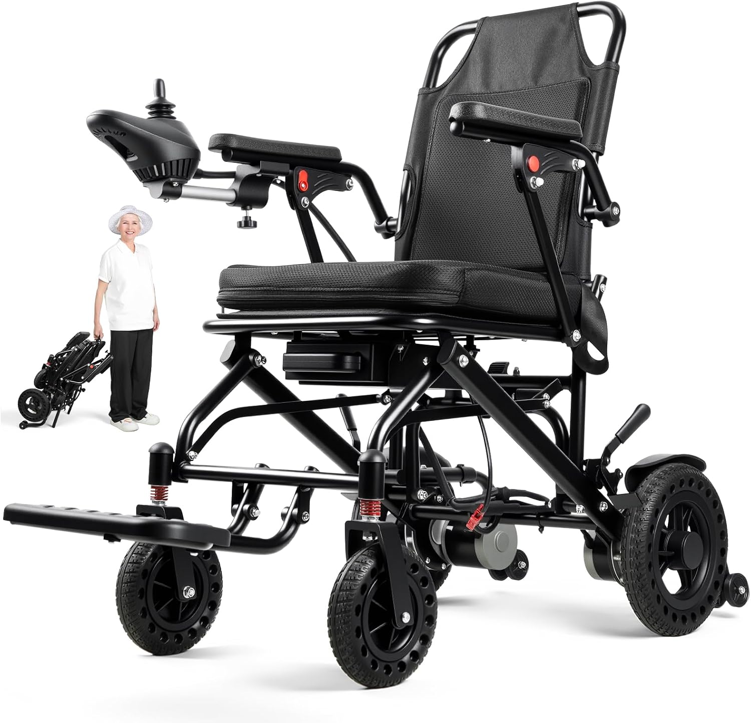 Amazon.com: Electric Wheelchair for Adults Lightweight Foldable Motorized Wheelchair 33 Lbs ...