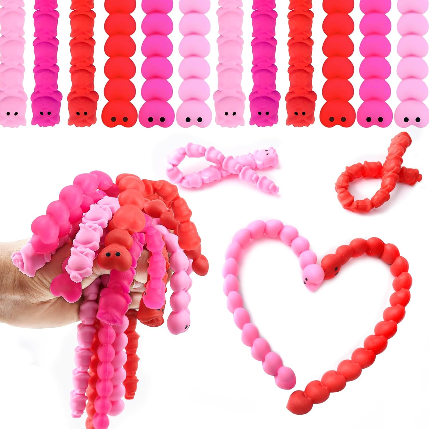 Amazon.com: HSLCGF 50 Pcs Valentine Day's Stretchy Fidget String Toys ...