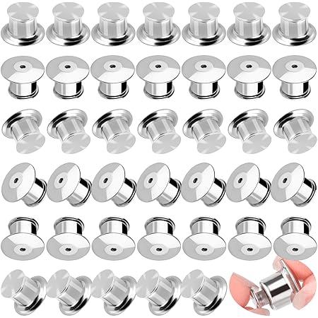 Amazon.com: 55 Pieces Metal Pin Backs Locking Pin Keepers Locking Clasp