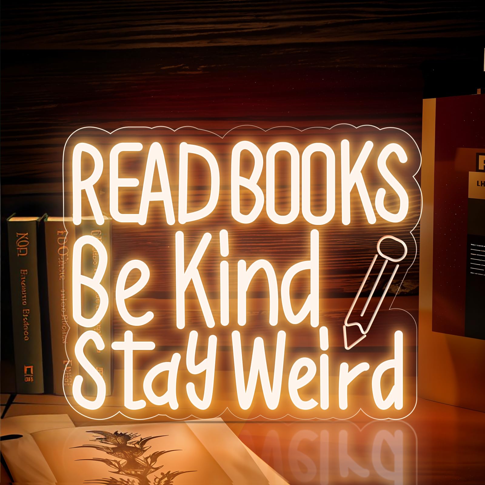 Amazon.com : Read Books Be Kind Stay Weird Neon Sign, LED Neon Lights ...