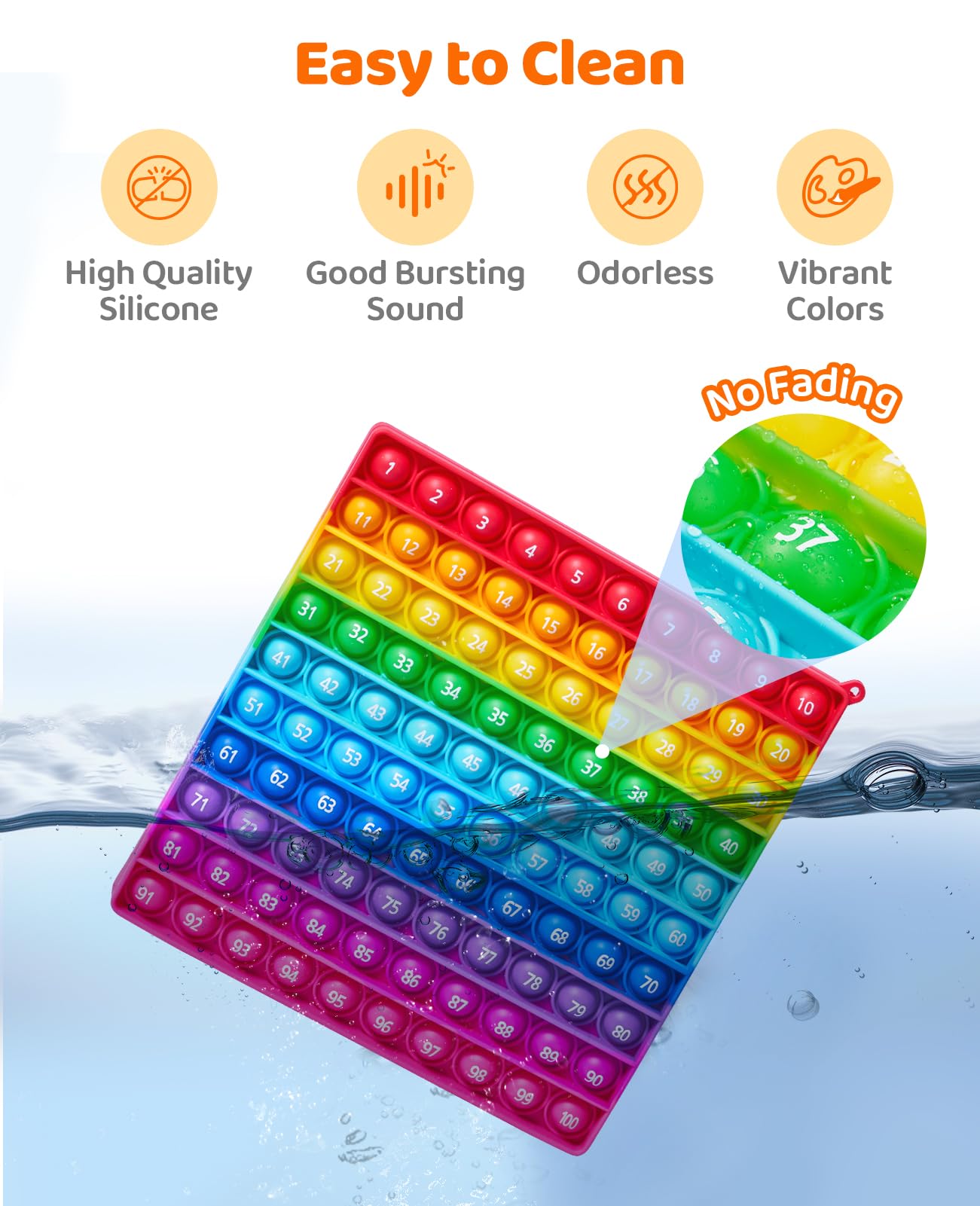 Snapklik.com : JoyCat 7.8in Math Toys, Rainbow Square Counting Toy 100 ...