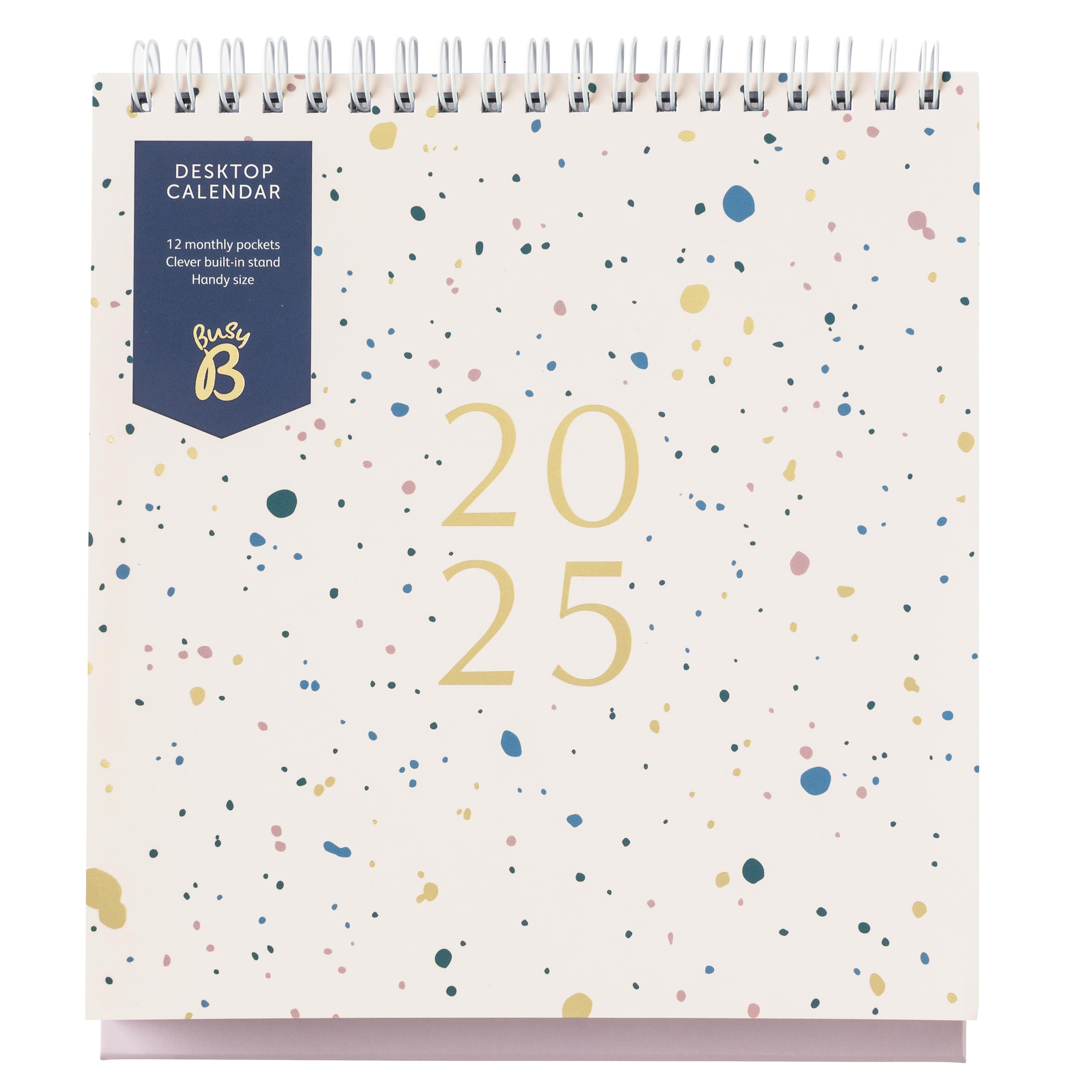 Busy B 2025 Desk Calendar – Jan to Dec, Pink Spray 2025 Calendar with ...