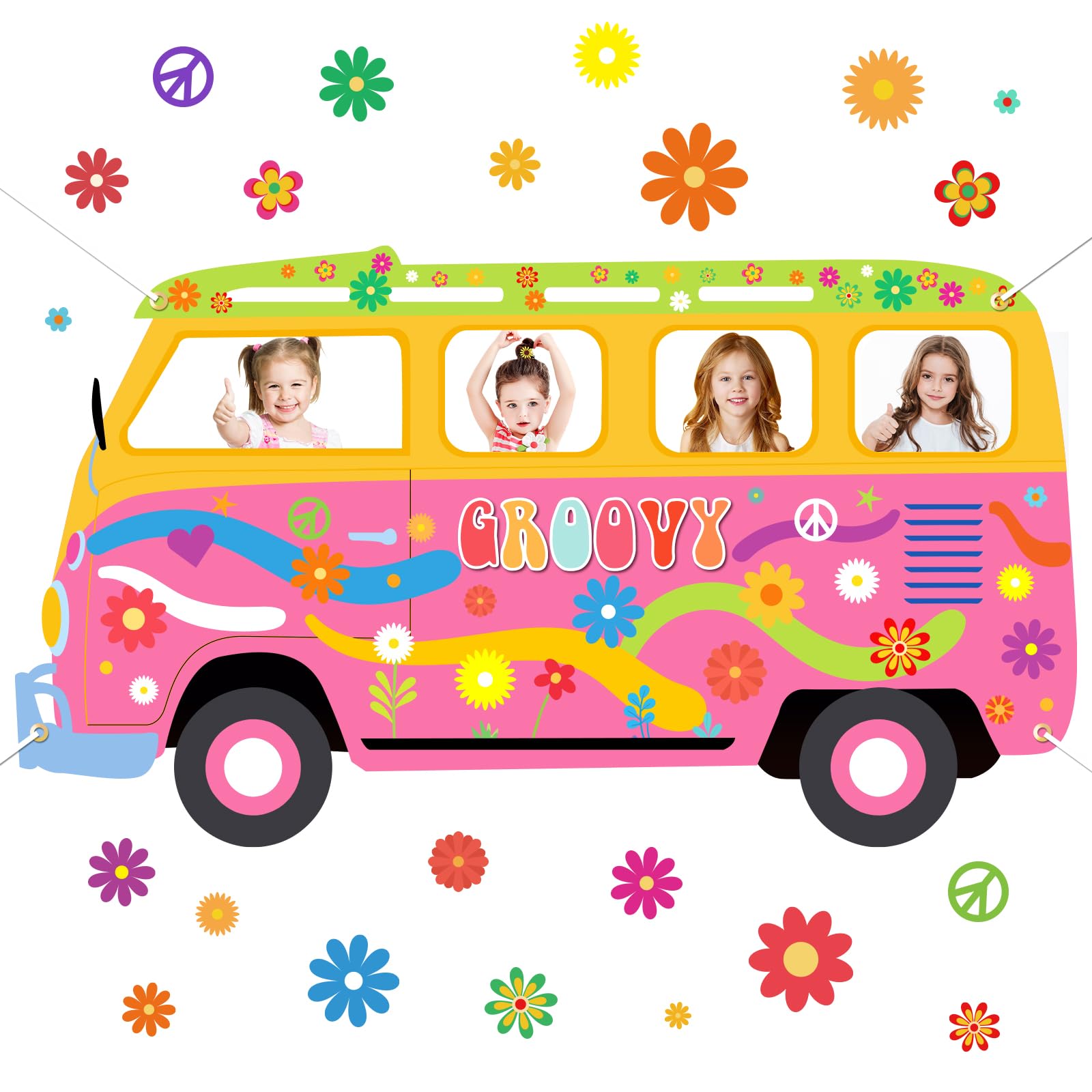 Amazon.com: Large Hippie Bus Shaped Photo Prop 60s 70s Party ...