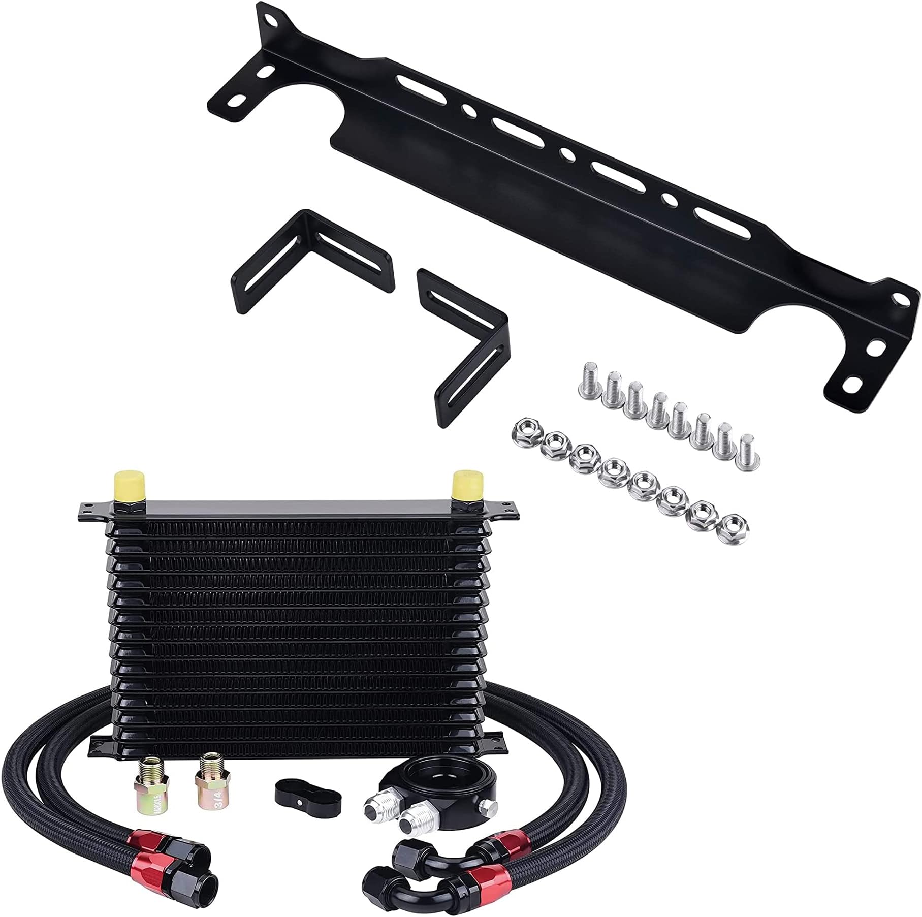 Amazon.com: EVIL ENERGY 15 Row Oil Cooler Kit Bundle with 340mm Oil ...