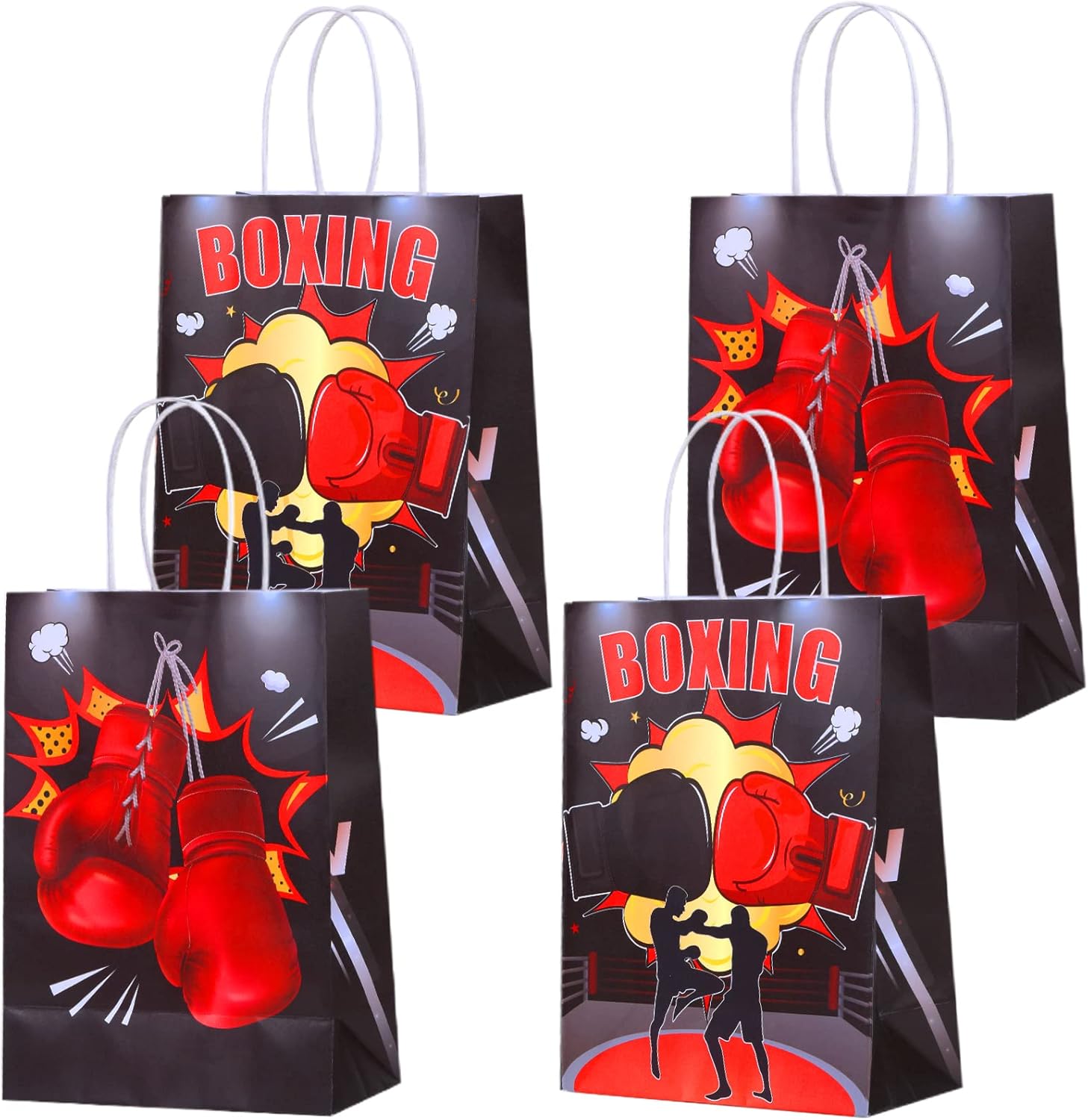 Amazon.com: JOYMEMO 16 Pack Boxing Party Favor Bags - Red & Black ...