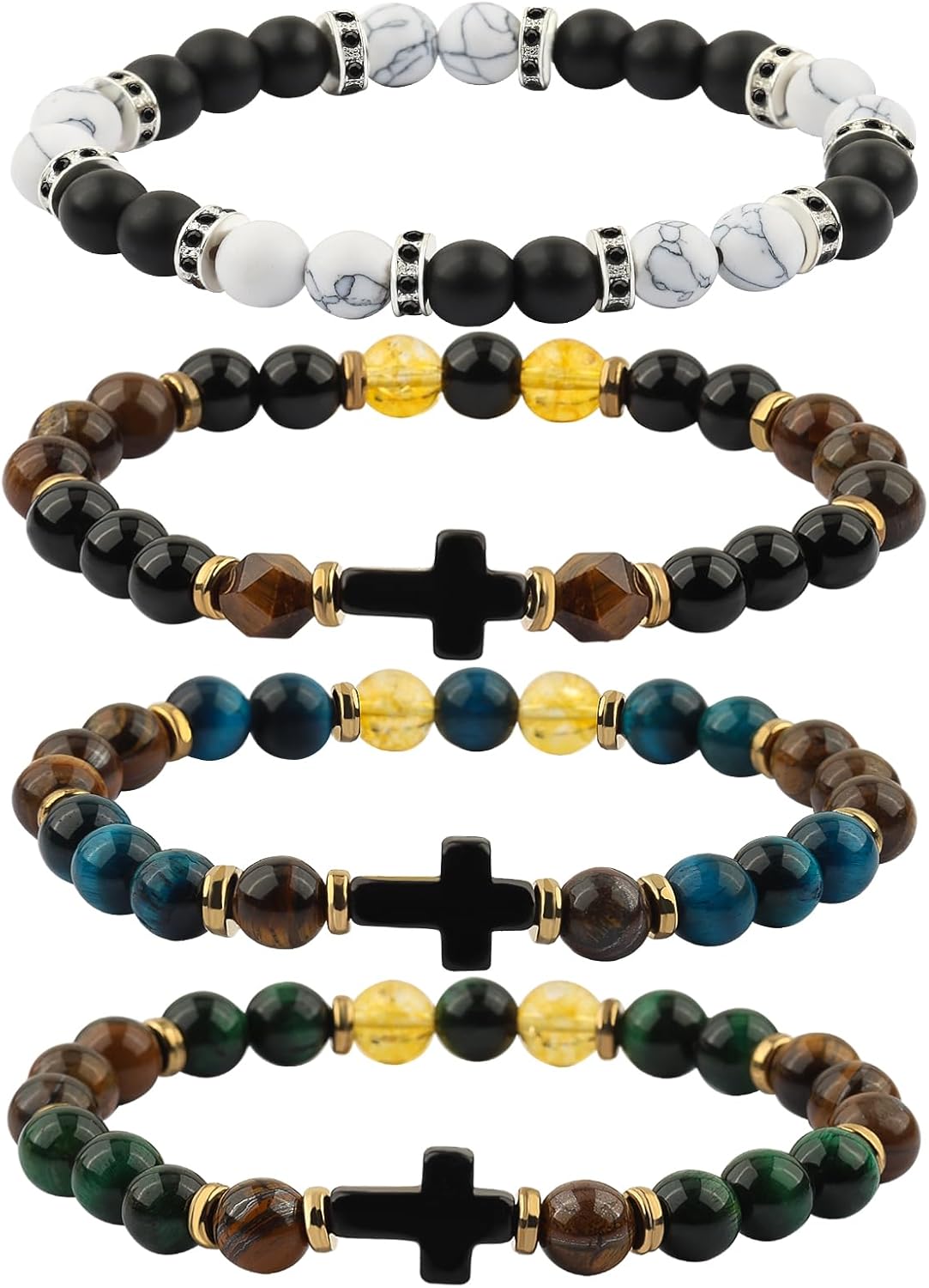 Amazon.com: ZZLTAWS Tiger Eye Cross Jesus Bracelet Christmas Gifts For ...