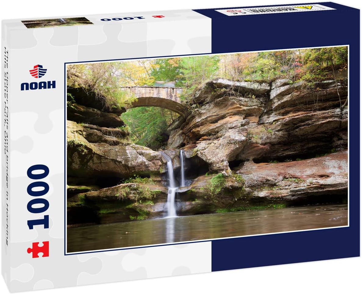 Amazon.com: Noah Jigsaw Puzzle The Upper Falls and Bridge in Hocking ...