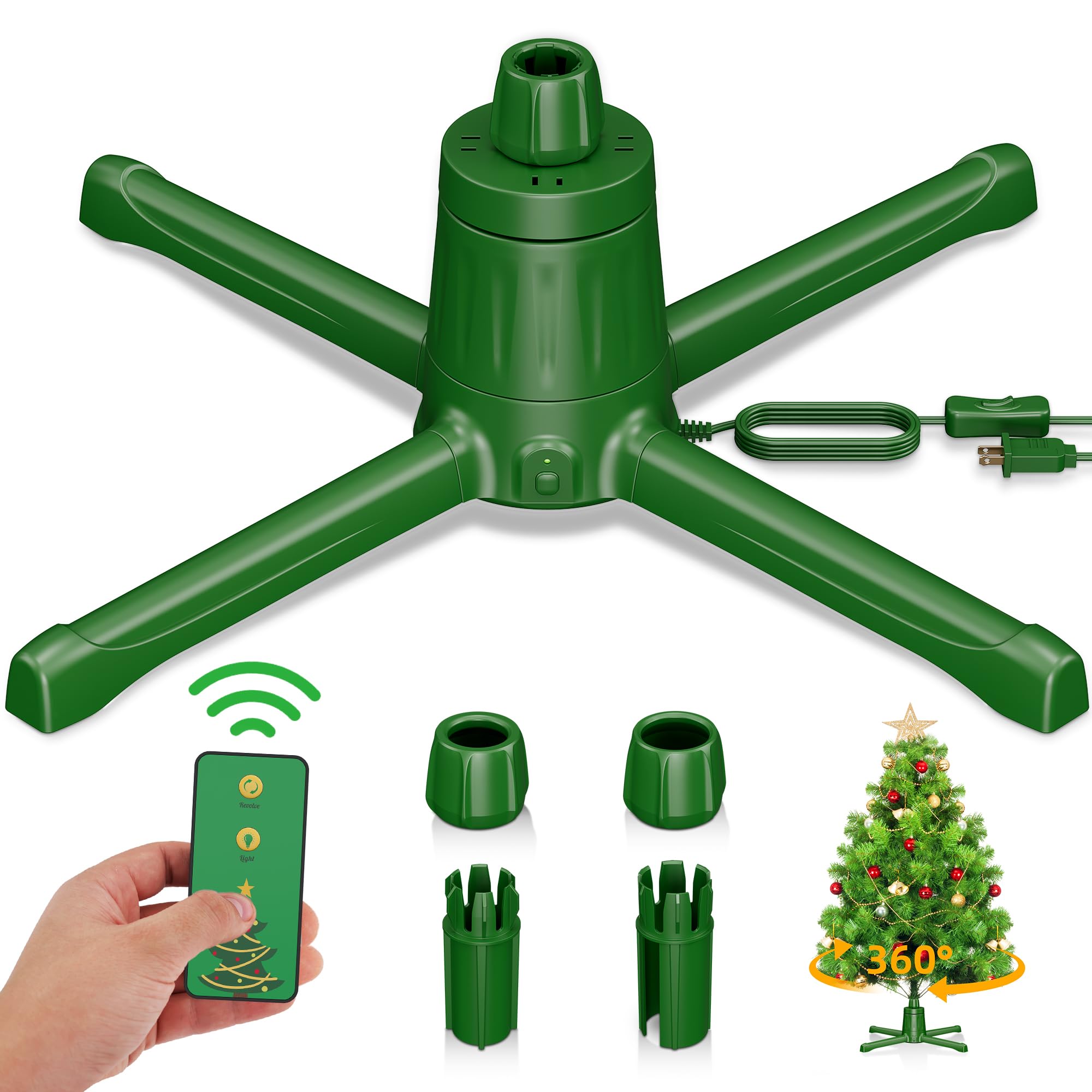 Amazon.com: HOPOCO 2024 Upgrade Rotating Christmas Tree Stand for 6ft 7 ...