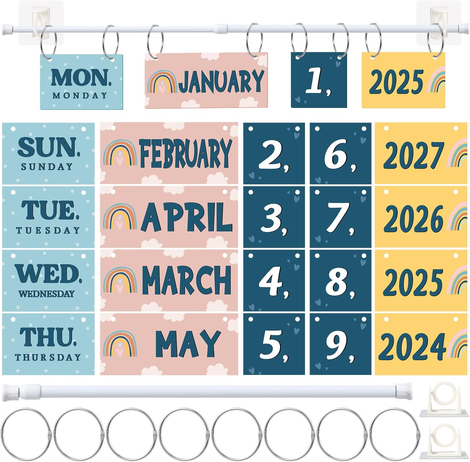 Amazon.com : WenmthG Boho Flip Calendar Set - Hippie Calendar Chart ...