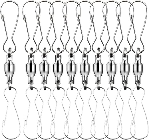 Amazon.com: 10 Pcs Swivel Hooks Clips Smooth Spin Dual Clip Swivels ...