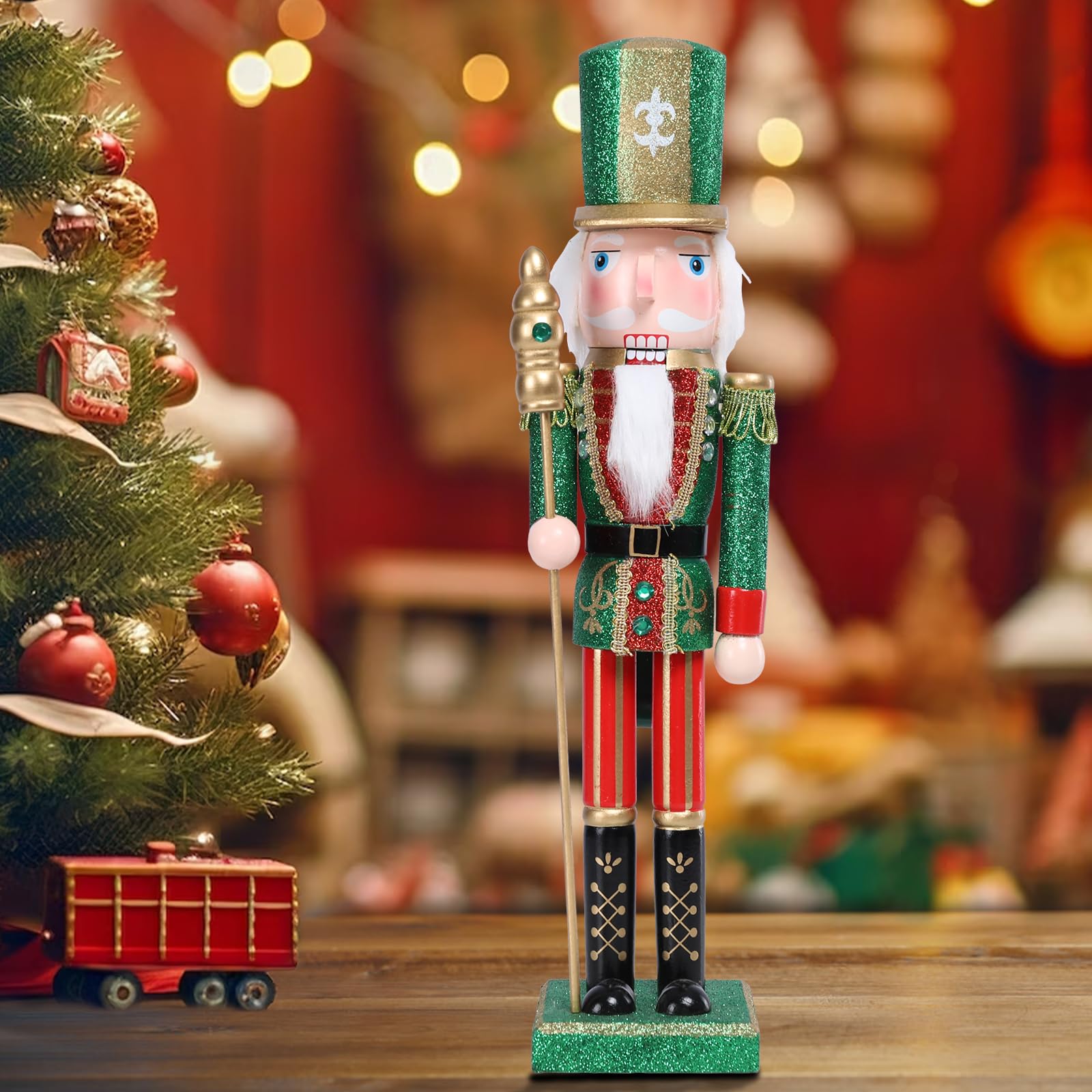 Amazon.com: Christmas Nutcracker Decorations Nutcracker Figure 15 Inch Wooden Nutcrackers ...