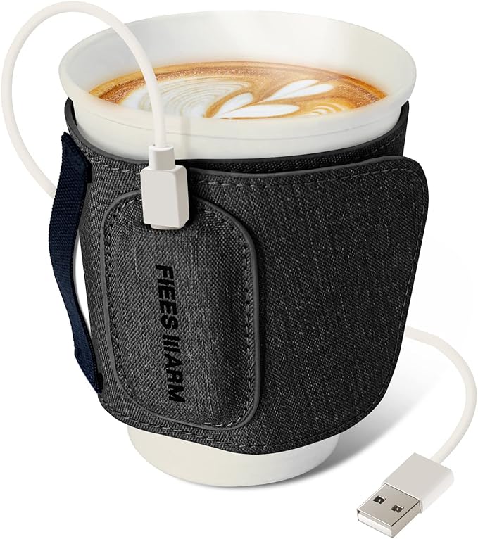 Amazon.com: Coffee and Drinks Heated Sleeve Reusable Coffee Warmer with ...