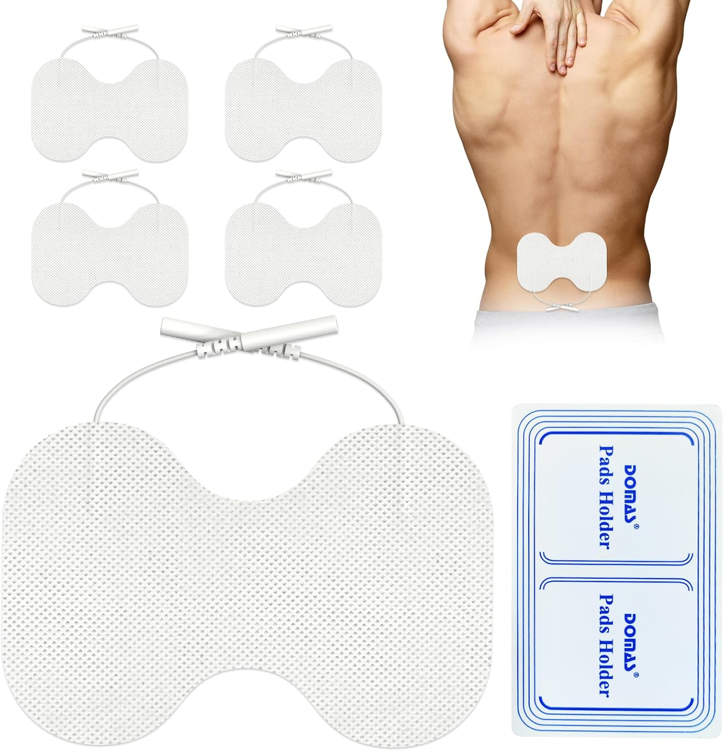 Amazon.com: DOMAS TENS Unit Replacement Pads - 4" x 8" Large Butterfly ...