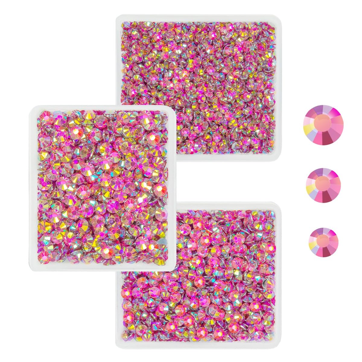 Amazon.com: qiipii Rose Pink AB Resin Rhinestones for Crafting 3mm 4mm ...