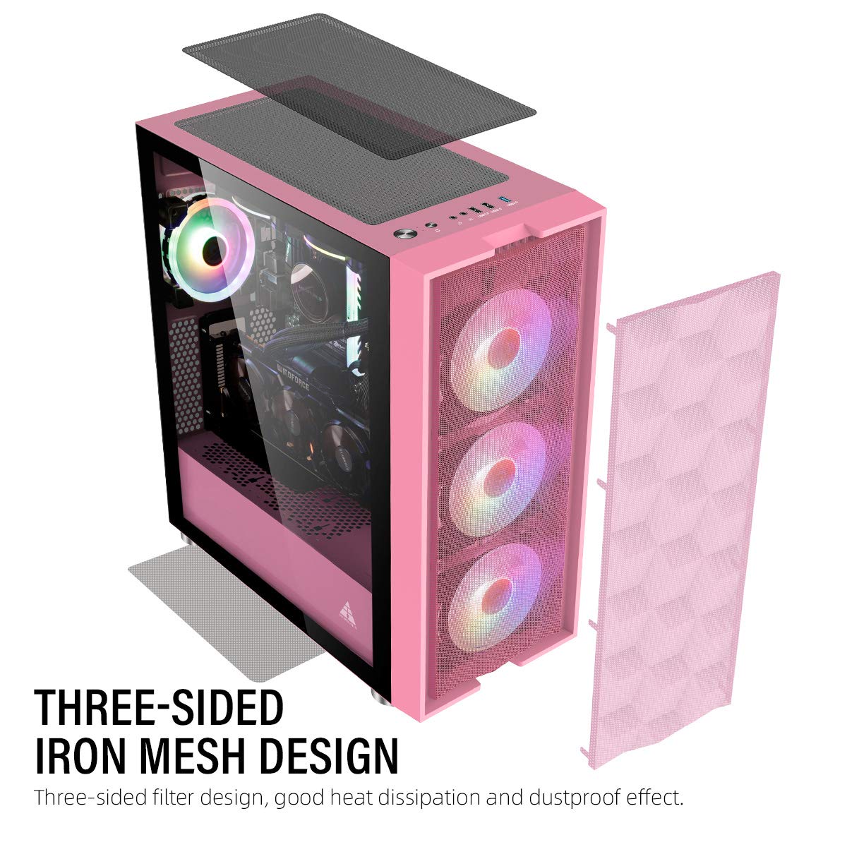 Buy GOLDEN FIELD- Magician Mid Tower ATX/MATX Case, High Airflow Mesh ...