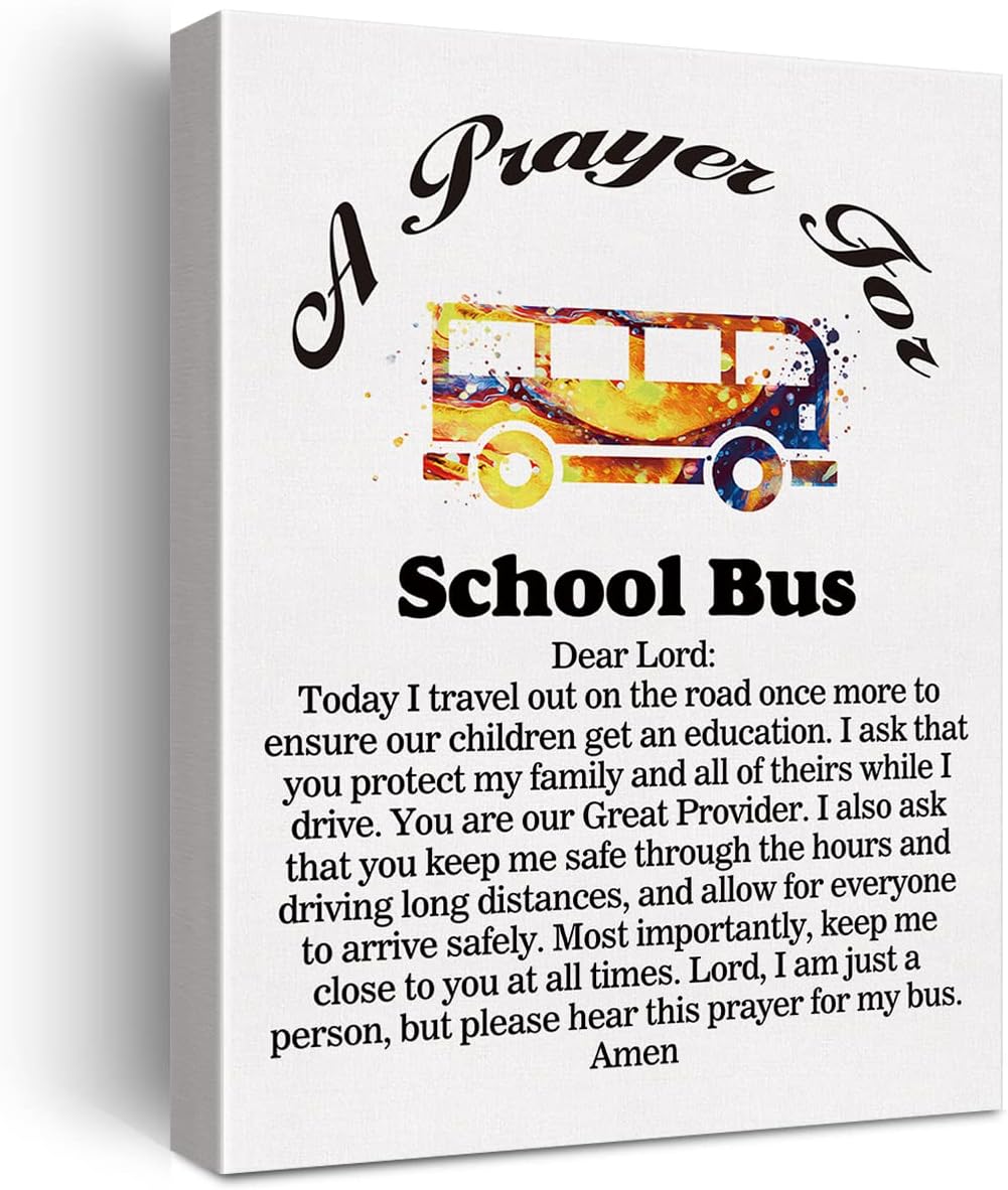 Amazon.com: LEXSIVO a School Bus's Prayer Canvas Home Wall Art Decor ...