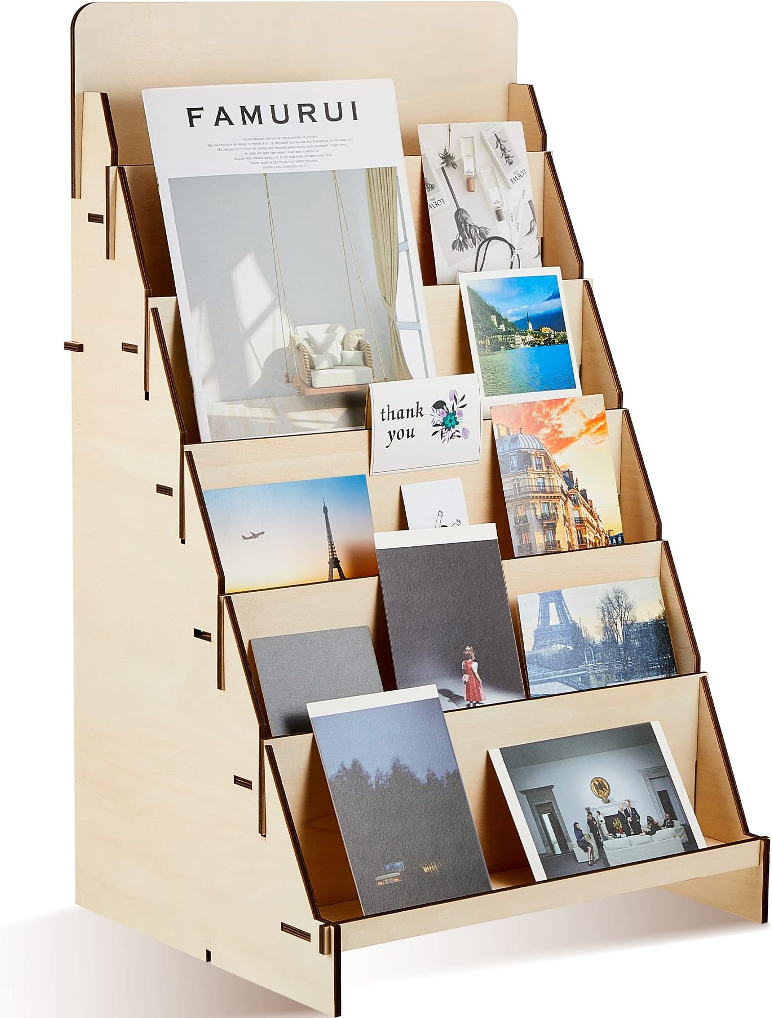 Amazon.com : Wooden Greeting Card Display 6 Tier Sticker Display Stand ...