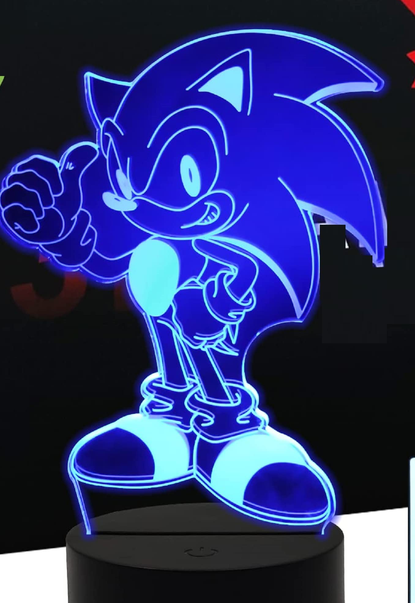 Althiqahkey 3d Illusion Sonic Hedgehog Night Light Anime Table Lamp ...