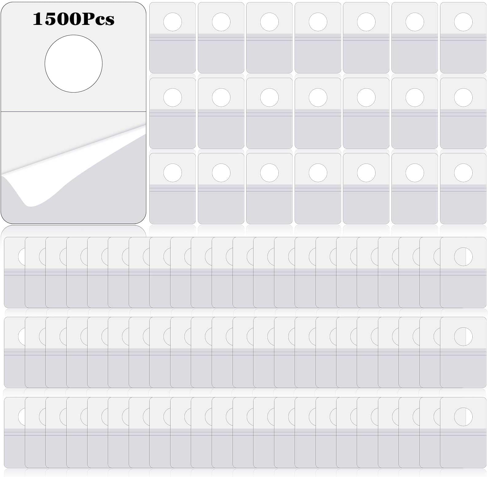 Amazon.com : Blulu 1500 Pieces Clear Slot Hole Hang Tags Self Adhesive ...