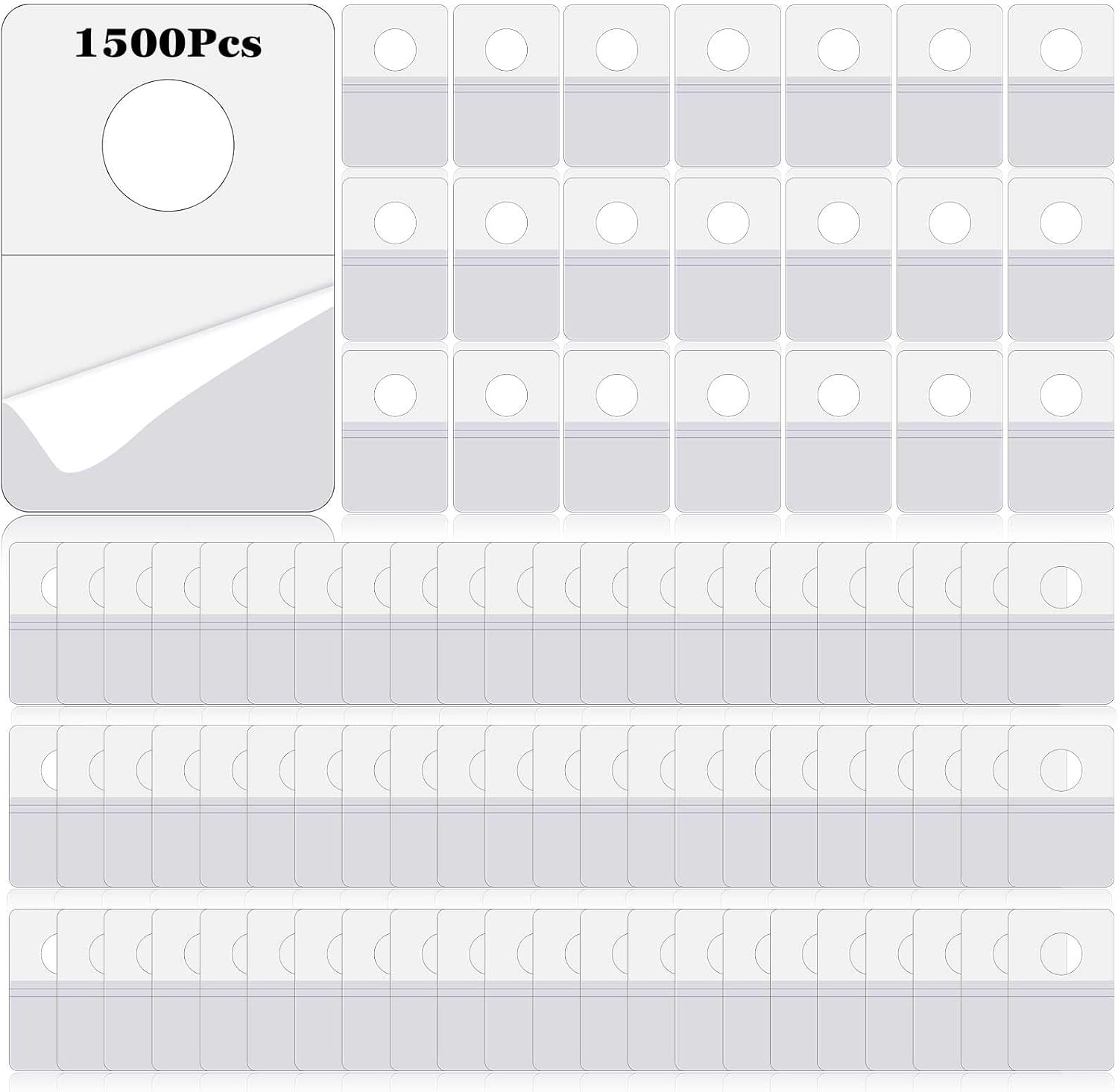 Amazon.com : Blulu 1500 Pieces Clear Slot Hole Hang Tags Self Adhesive ...