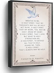 Amazon.com: St. Augustine Canvas Print Holy Spirit Prayer Catholic Home ...