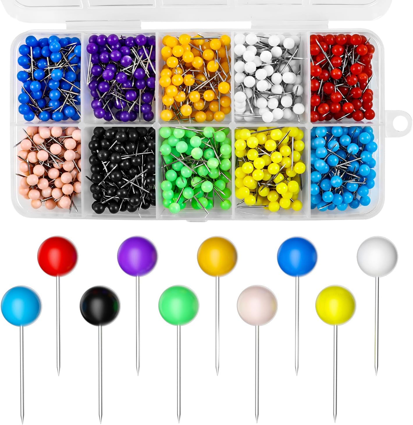 Amazon.com: 800-Piece Colored Map Pins - 10 Colors for DIY & Cork ...
