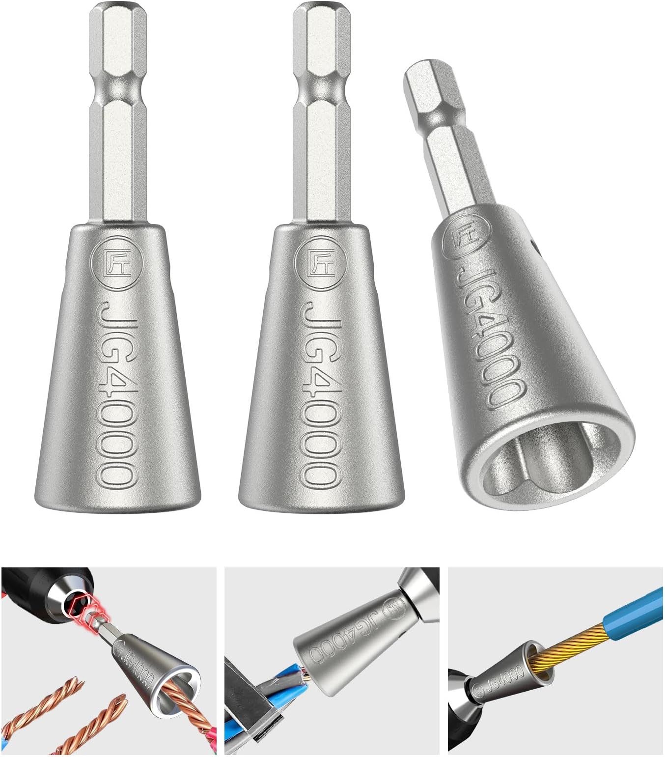 Katerk Upgraded 3pc Fast Wire Twister Tool for Drill, Electrical Nut ...