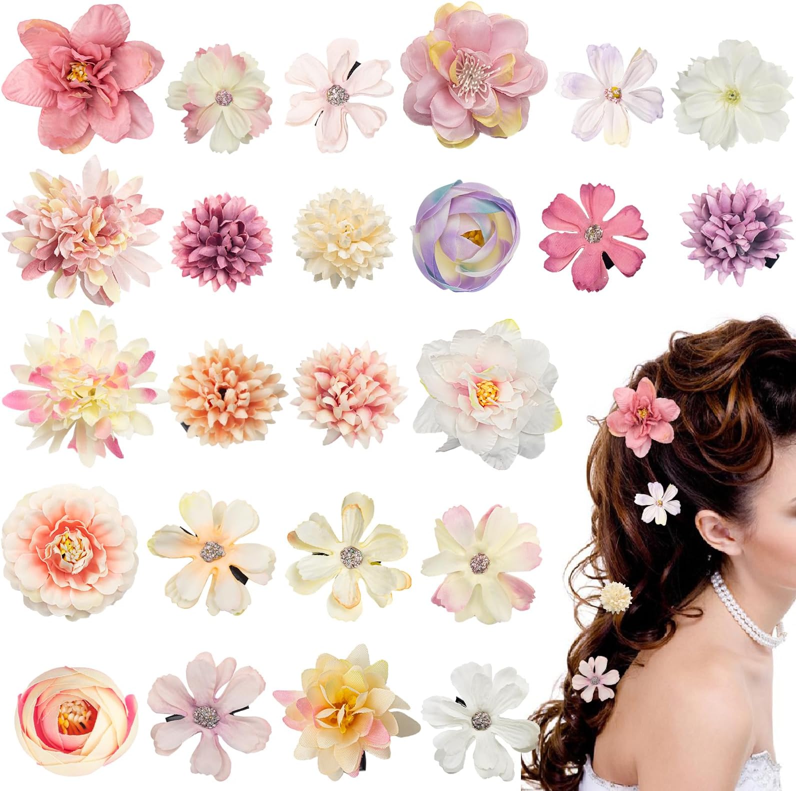 Amazon.com : ELANE Hair Clips for Women and Girls - 24 Pcs Floral ...